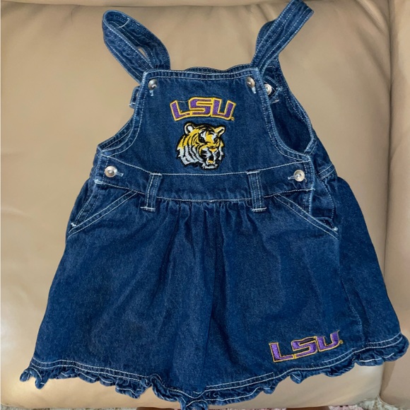 Nike | Dresses | Little Girls Lsu Embroidered Denim Dress 4t | Poshmark